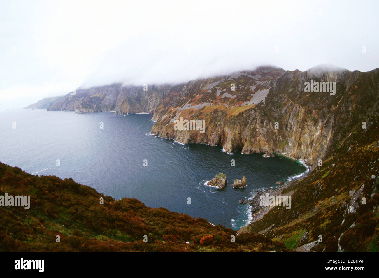 Ireland, County Donegal, Donegal Coast. Cliffs Of Bunglass Stock Photo ...