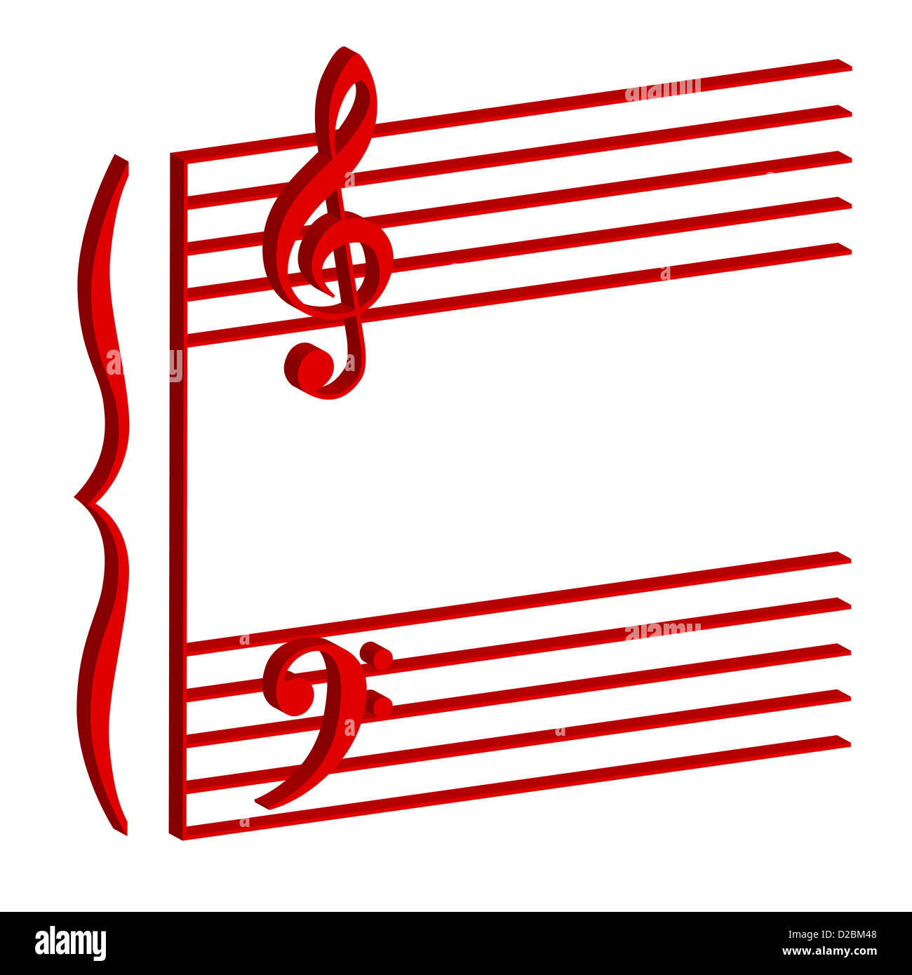 Vector Illustration of a musical stave on white background Stock Photo ...