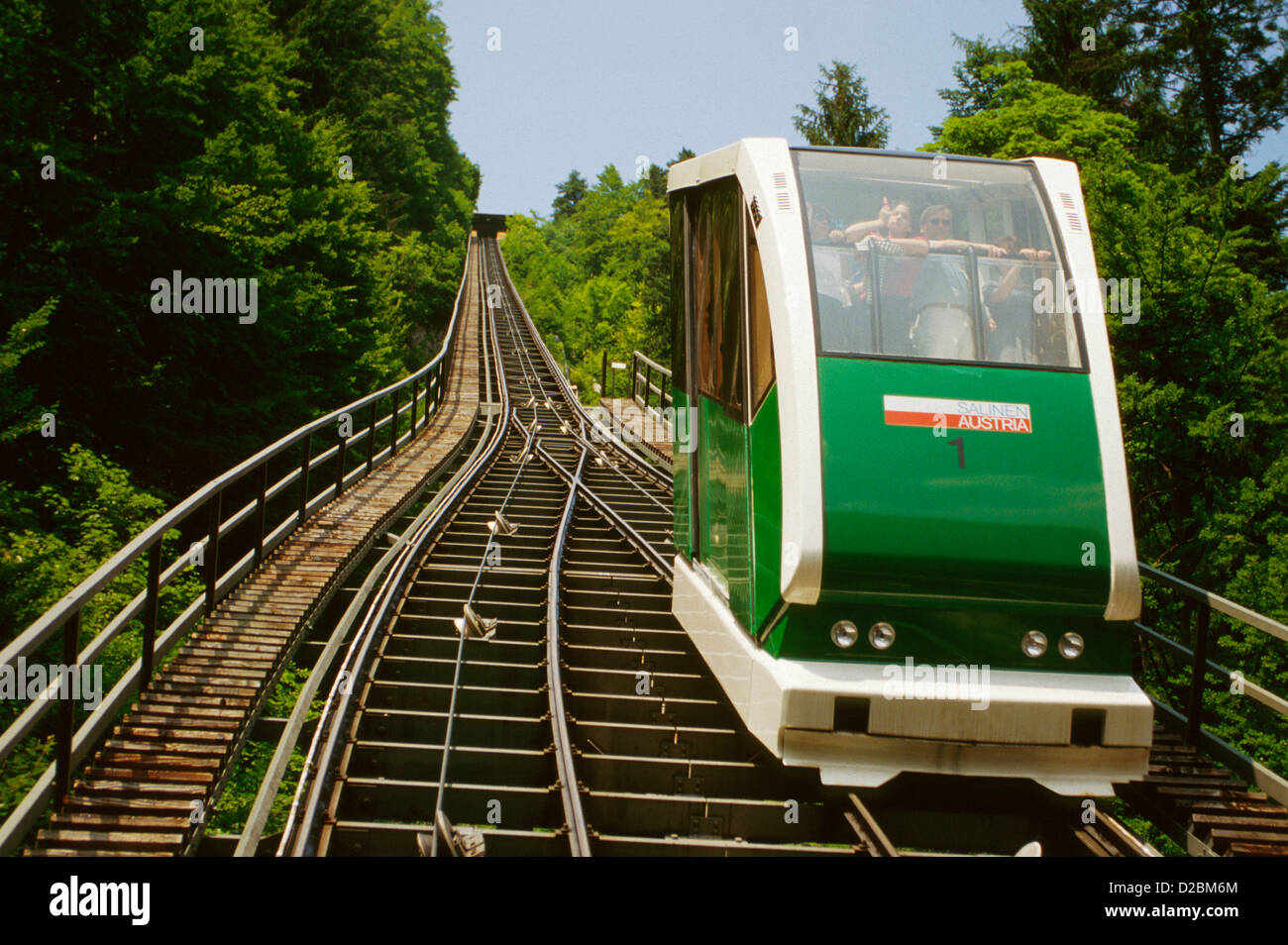 Austria, Hallstatt. Funicular Railway To The Salt Mines Stock Photo - Alamy