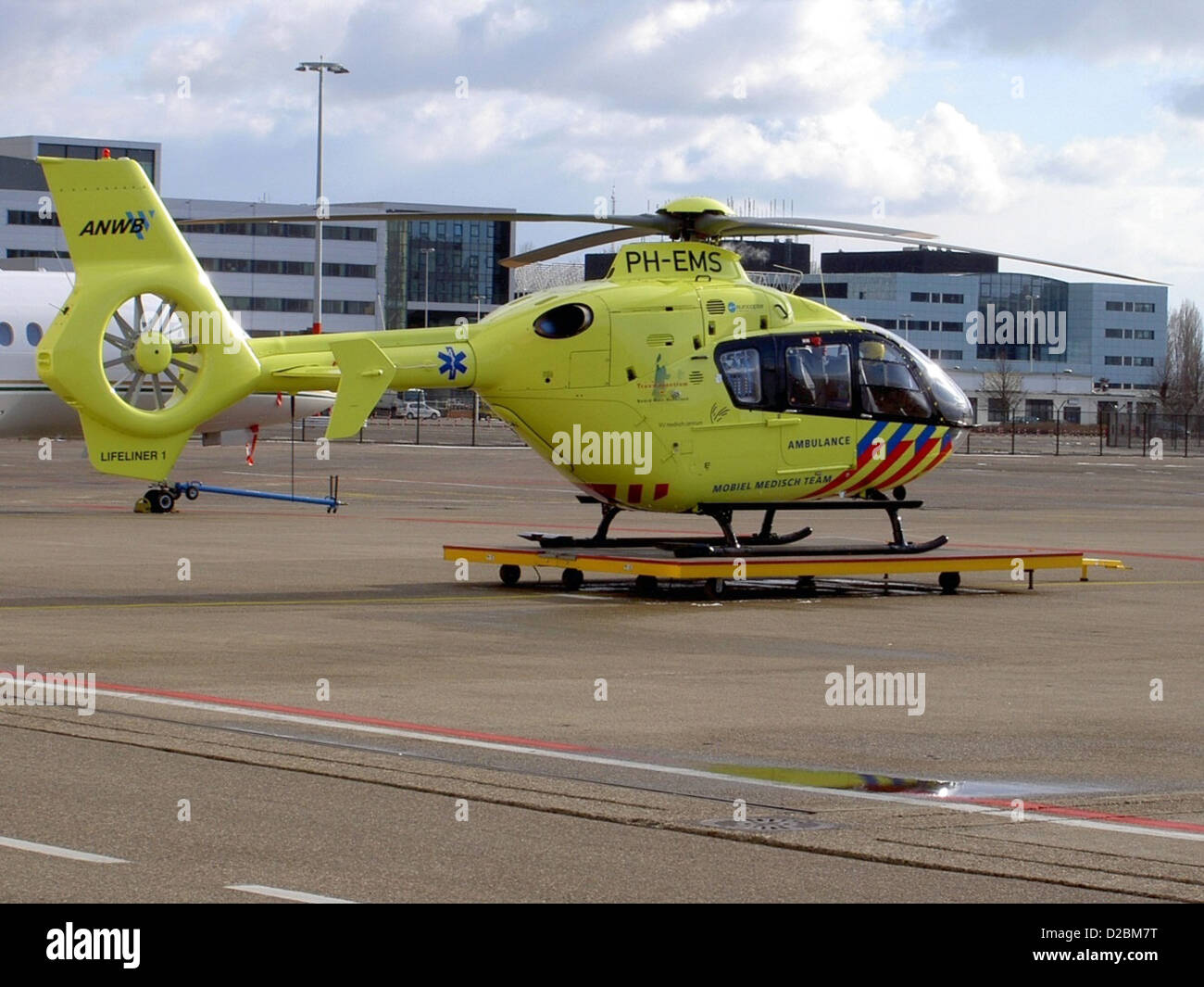 The Eurocopter EC-135T-2 is a medical helicopter operated by the ANWB's ...