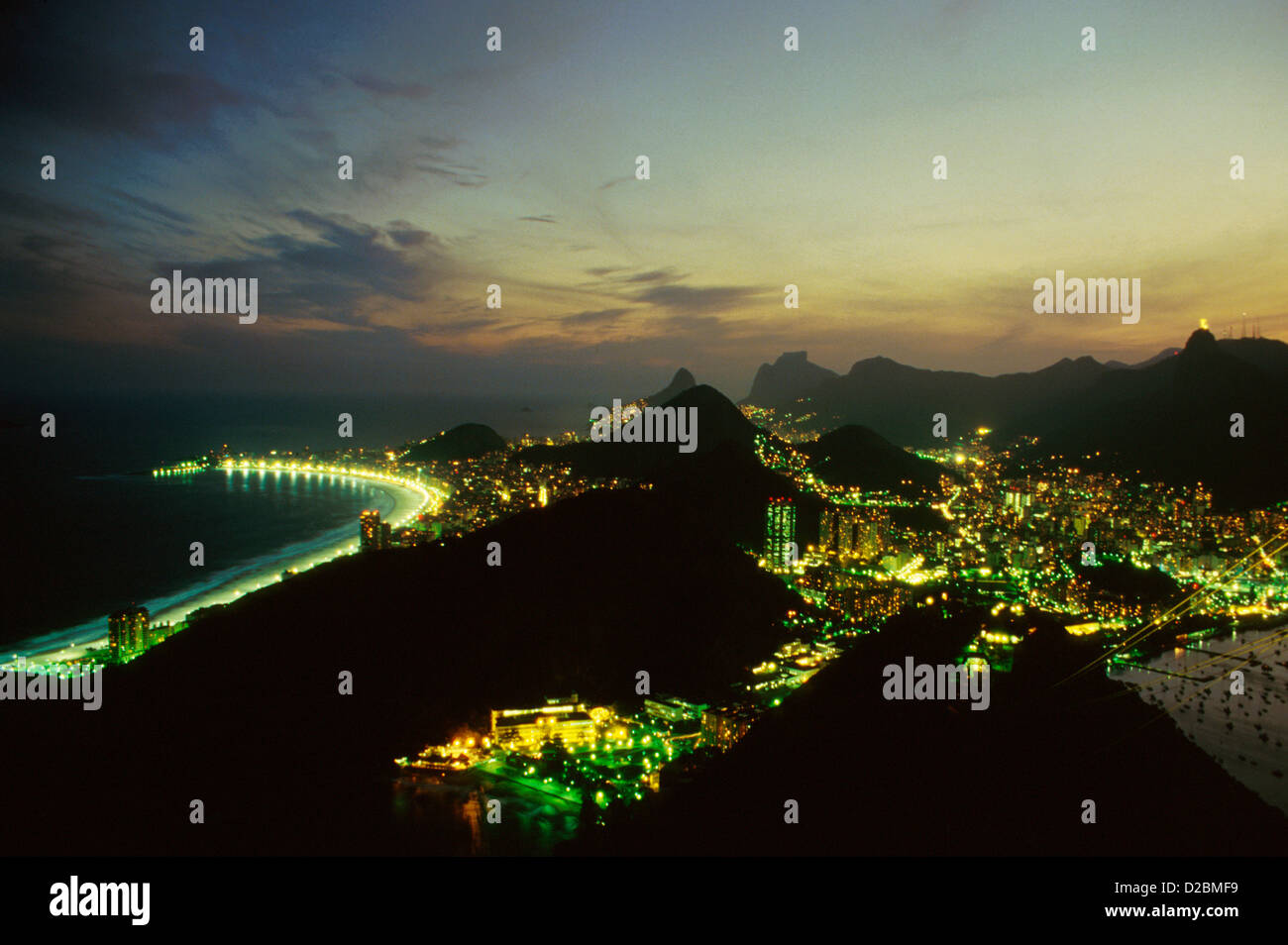 Brazil, Rio De Janeiro. Overall View At Sunset Stock Photo - Alamy