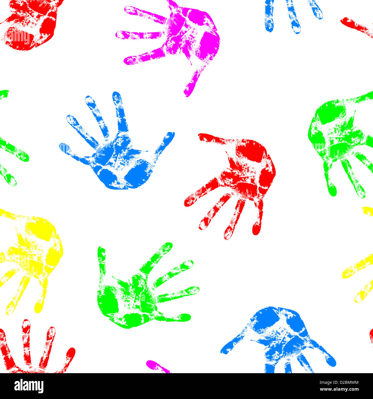 Hand print, seamless wallpaper, vector illustration Stock Photo - Alamy