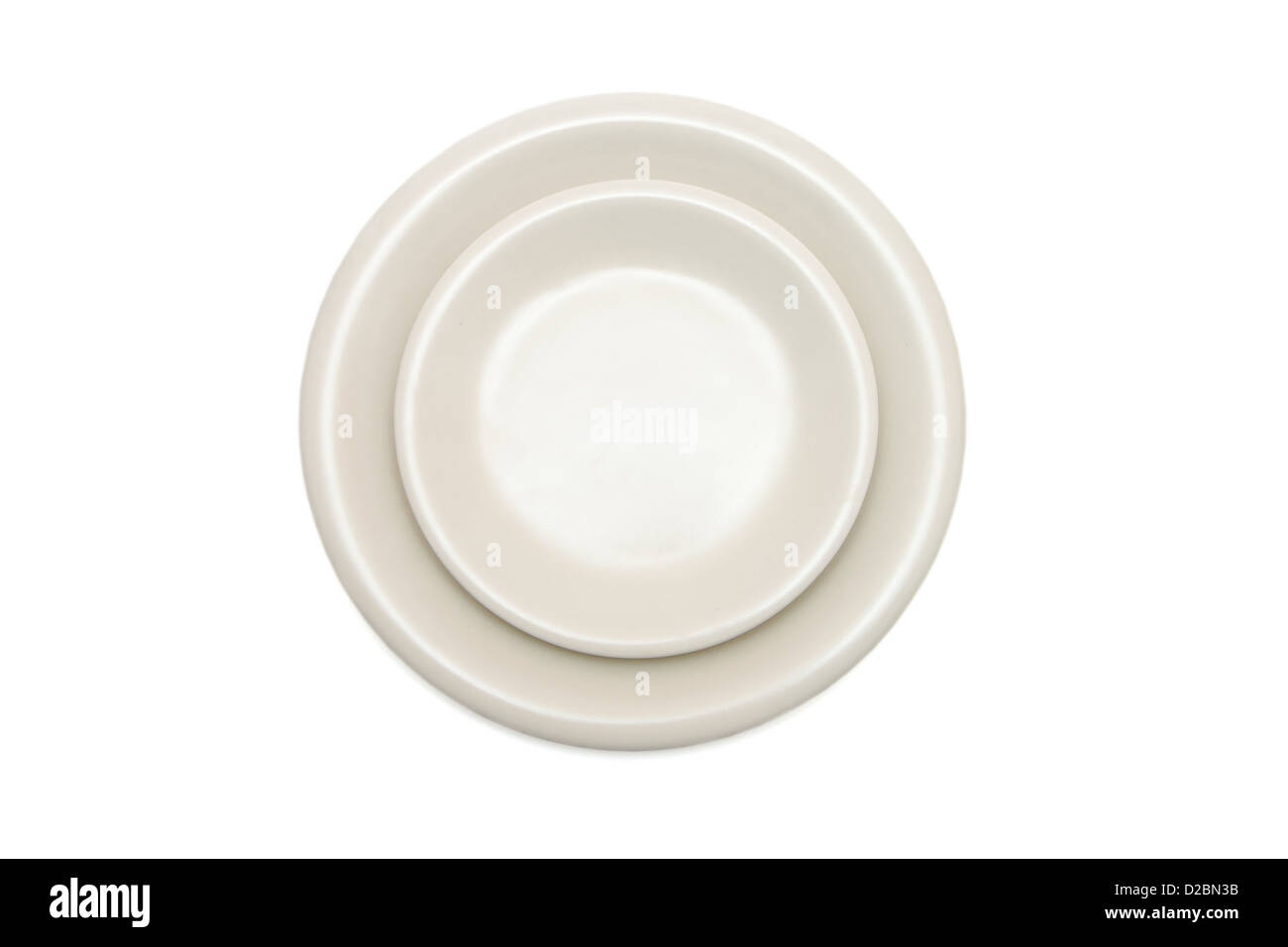 Plain beige dinner plate and saucer isolated top view Stock Photo - Alamy