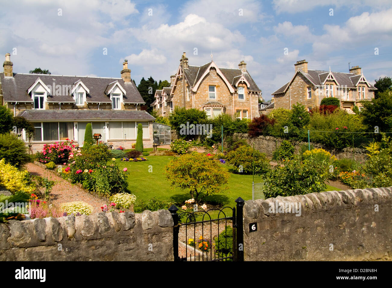 Typical English Gardens In Pitlochry Scotland In Highlands Stock Photo ...
