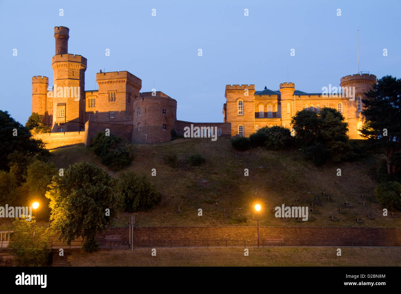 Night Image Of The Inverness Castle In Inverness Scotland Stock Photo ...