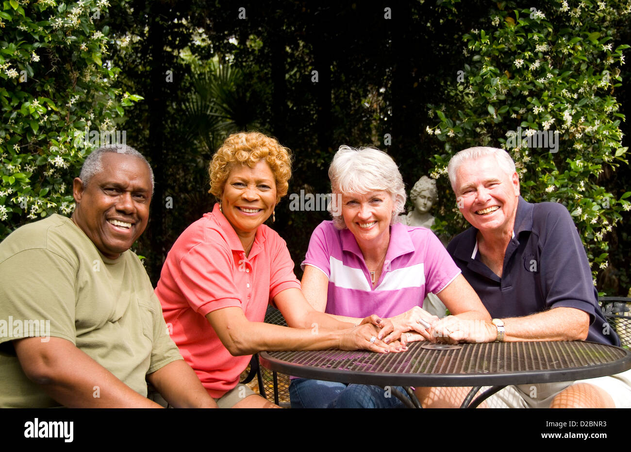 Senior Friends Outdoors Stock Photo - Alamy