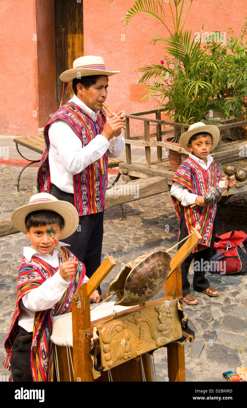 Musicians At The Market Square In Antigua, Guatemala Stock Photo - Alamy