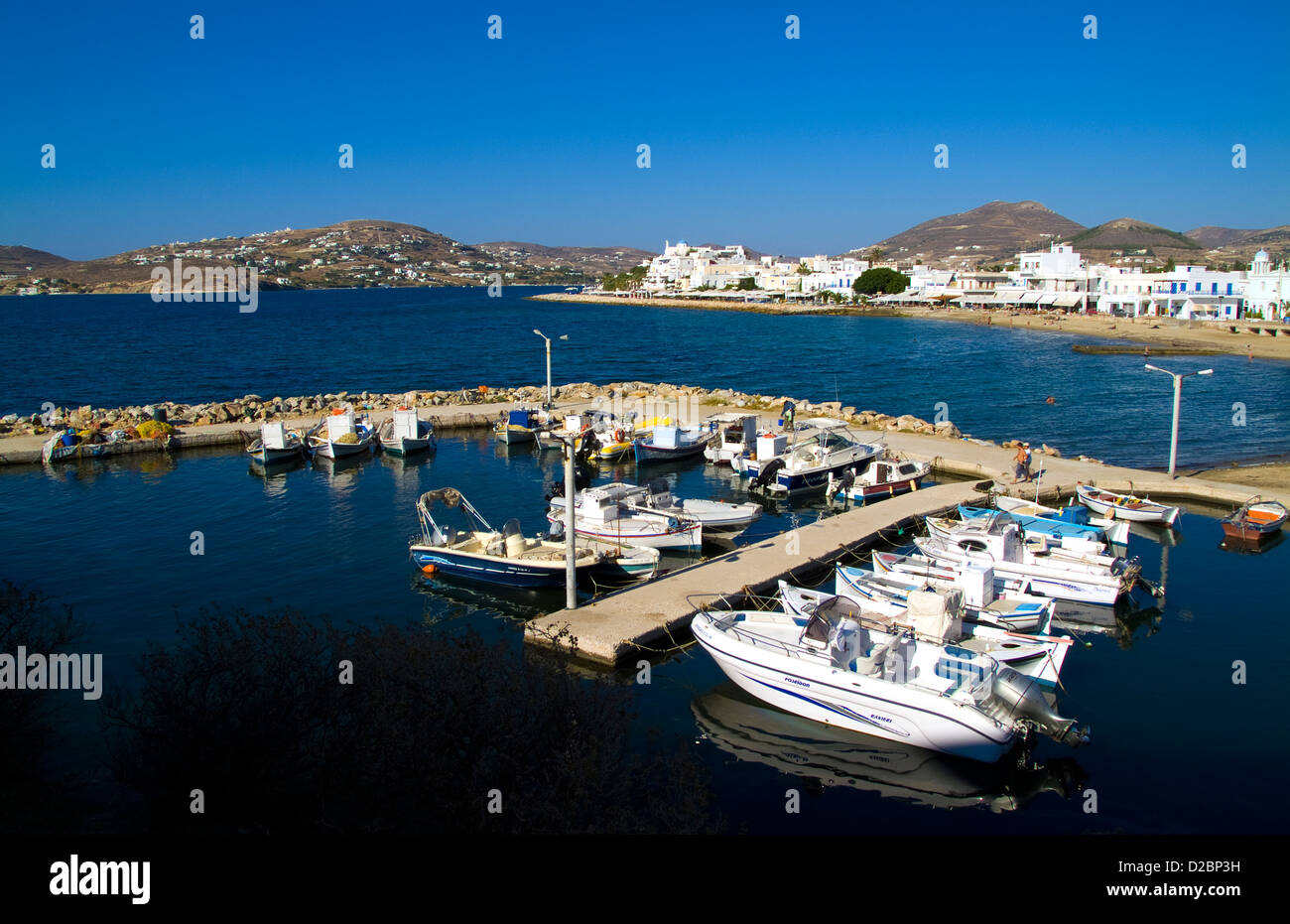 Island Of Paros, Greece. Boats In Harbour Of Parikia Stock Photo - Alamy