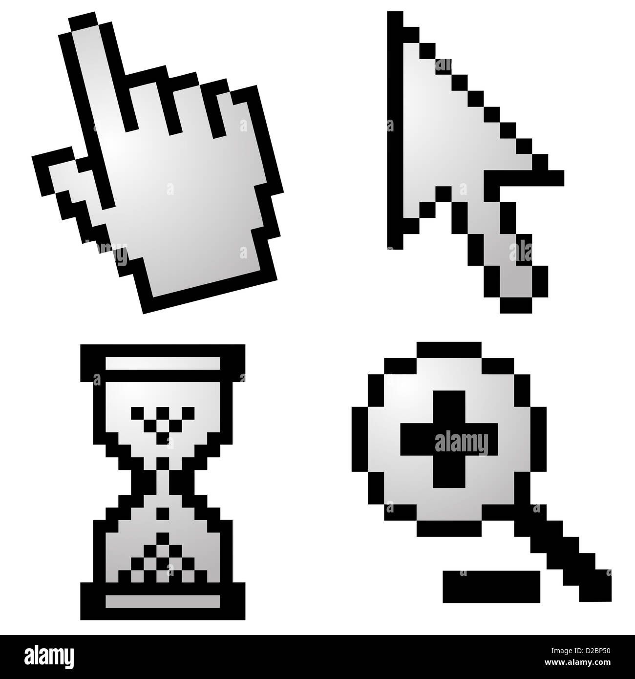 Pixelated computer cursors Stock Photo - Alamy