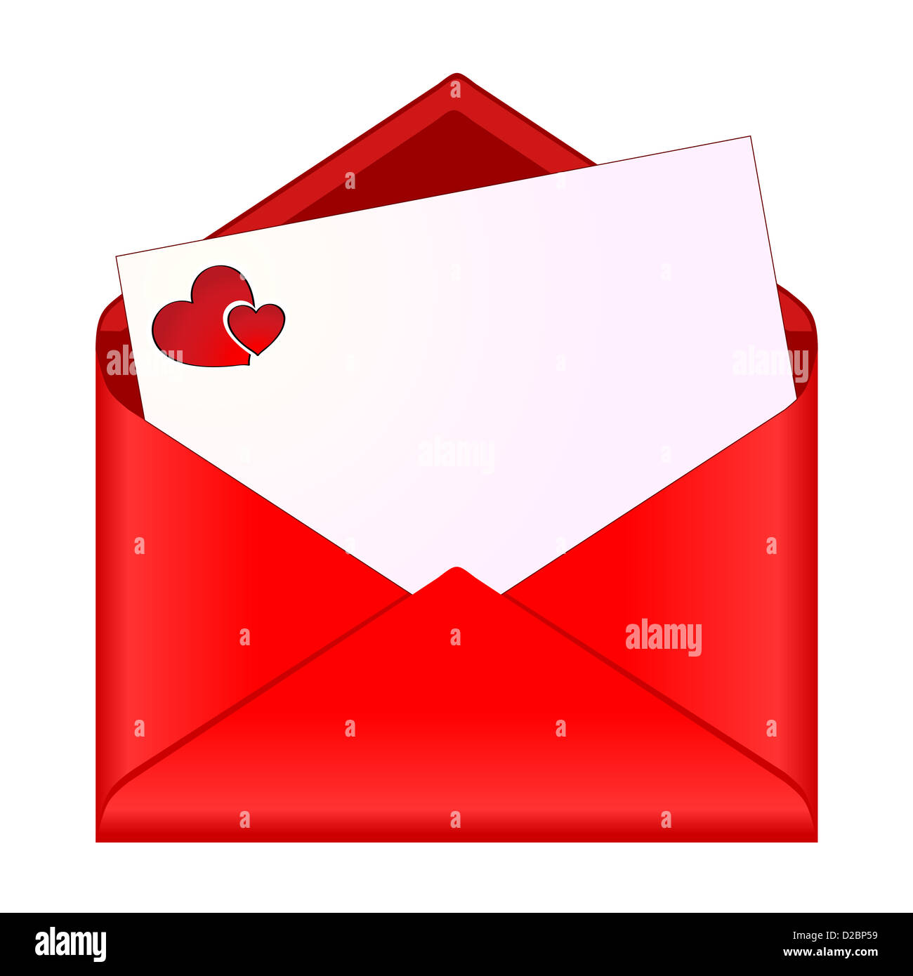 Open envelope romantic stationery Cut Out Stock Images & Pictures - Alamy