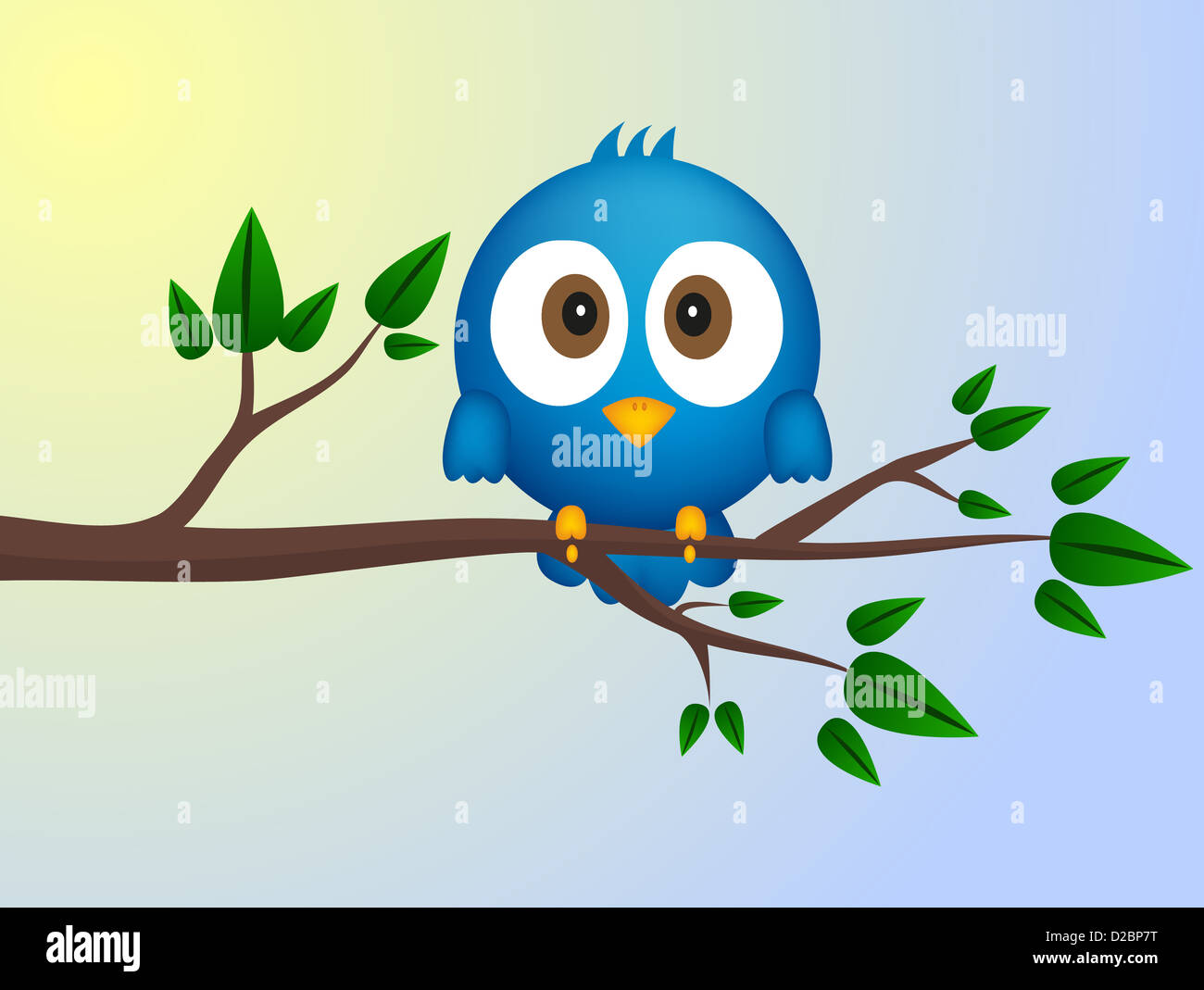 Blue bird sitting on twig Stock Photo - Alamy