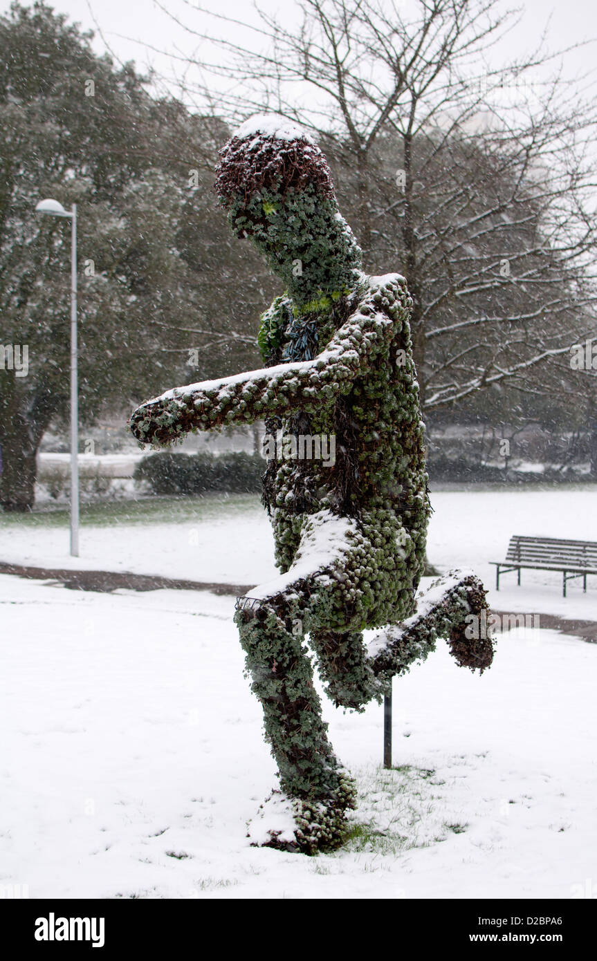 Planted sculpture in winter, Greyfriars Green, Coventry, UK Stock Photo ...