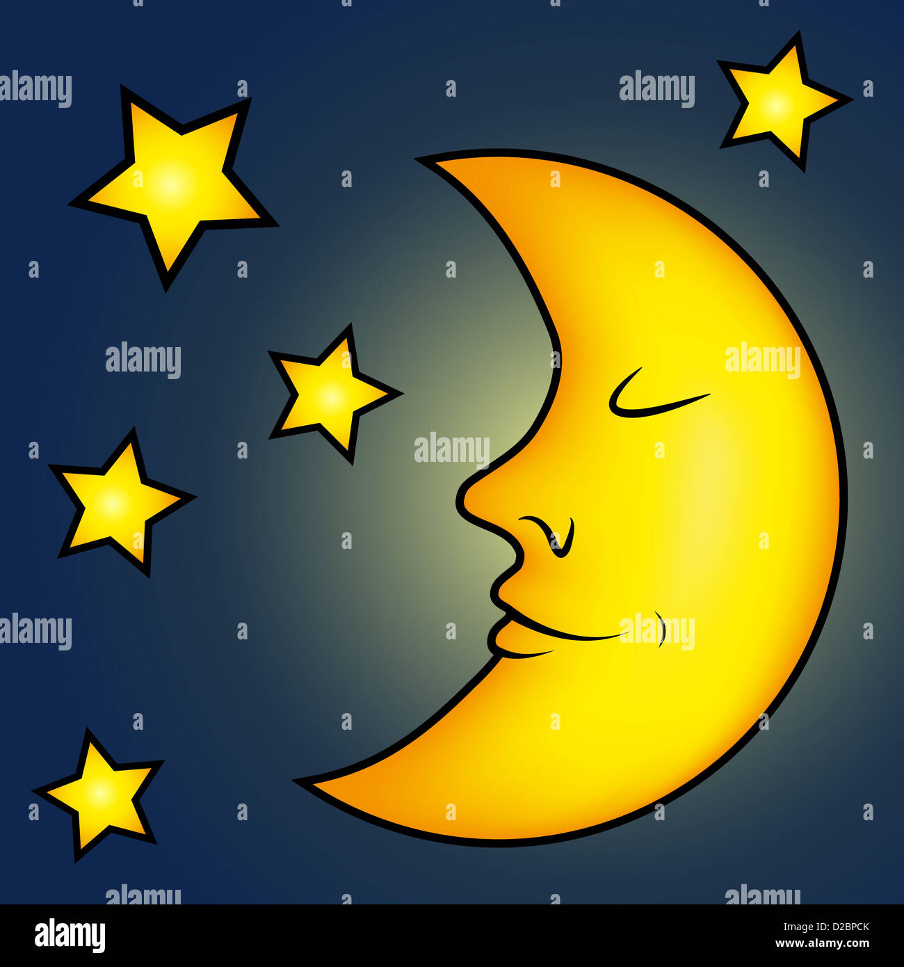 Bright moon and stars Stock Photo - Alamy