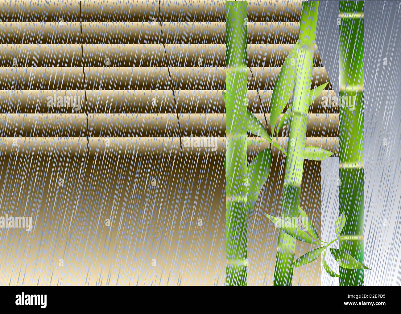 Bamboo under the rain Stock Photo - Alamy