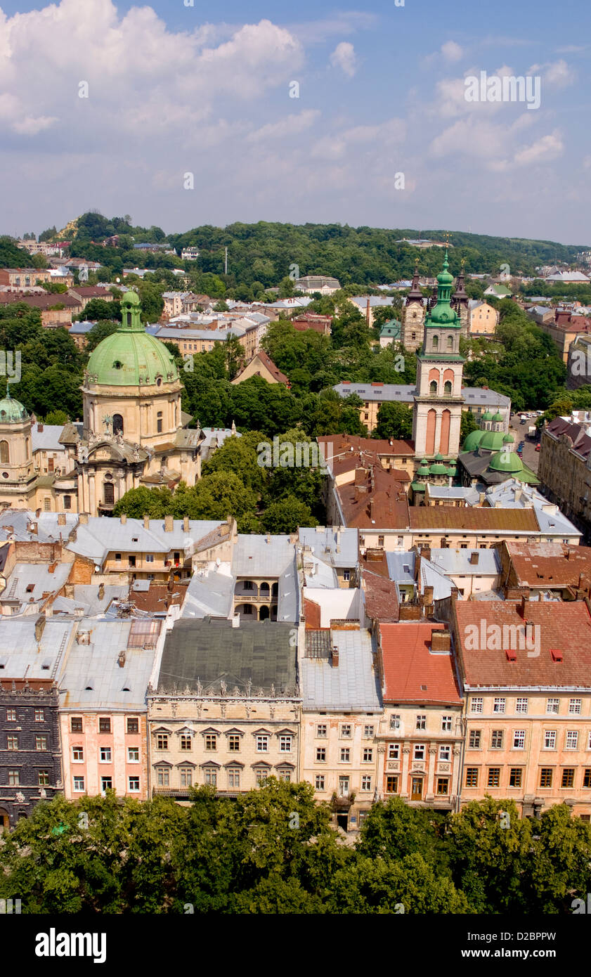 Aerial View Of Lviv, Ukraine Stock Photo - Alamy