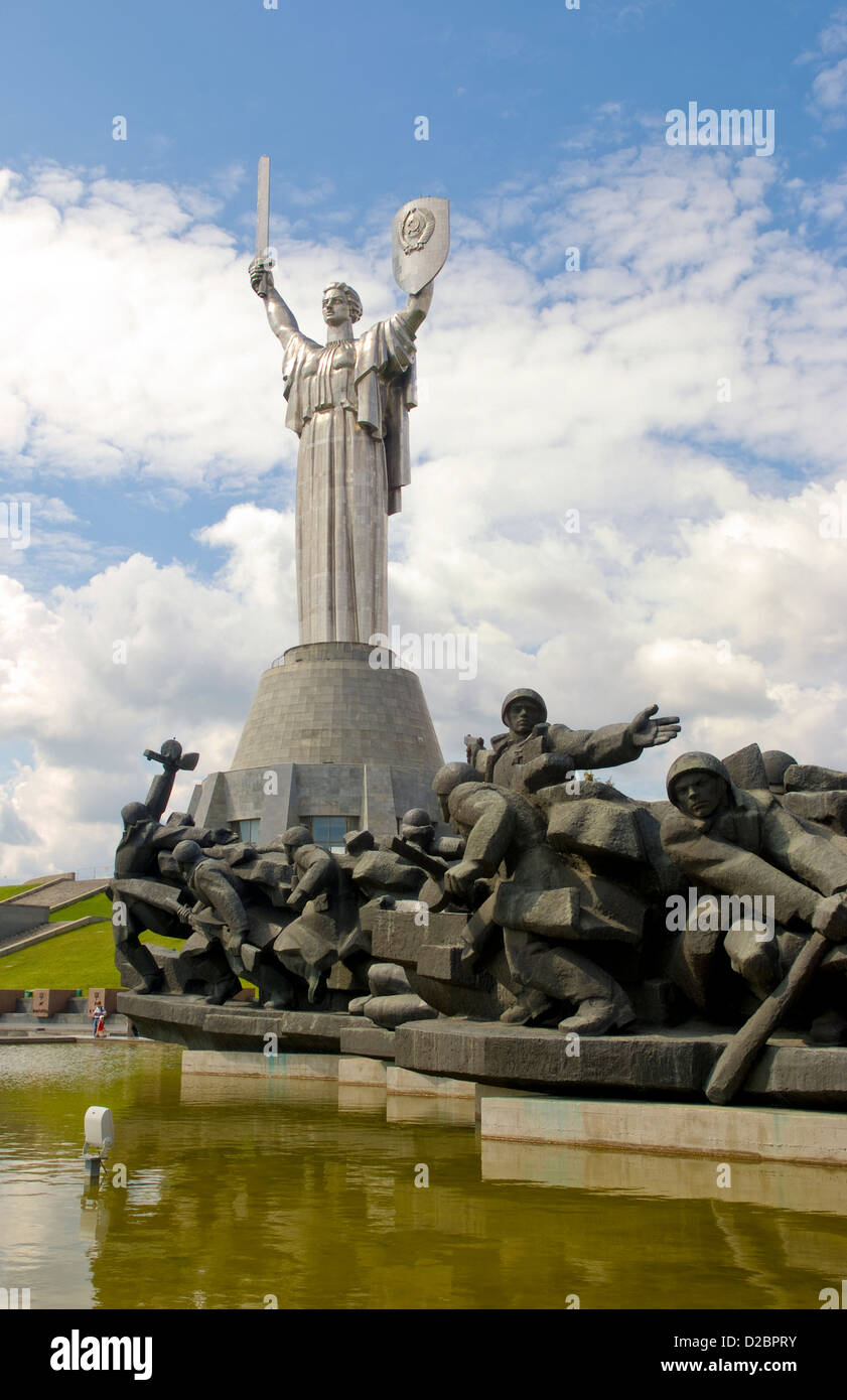 Statue Of Defense Of The Motherland And War Monuments In Kiev, Ukraine ...