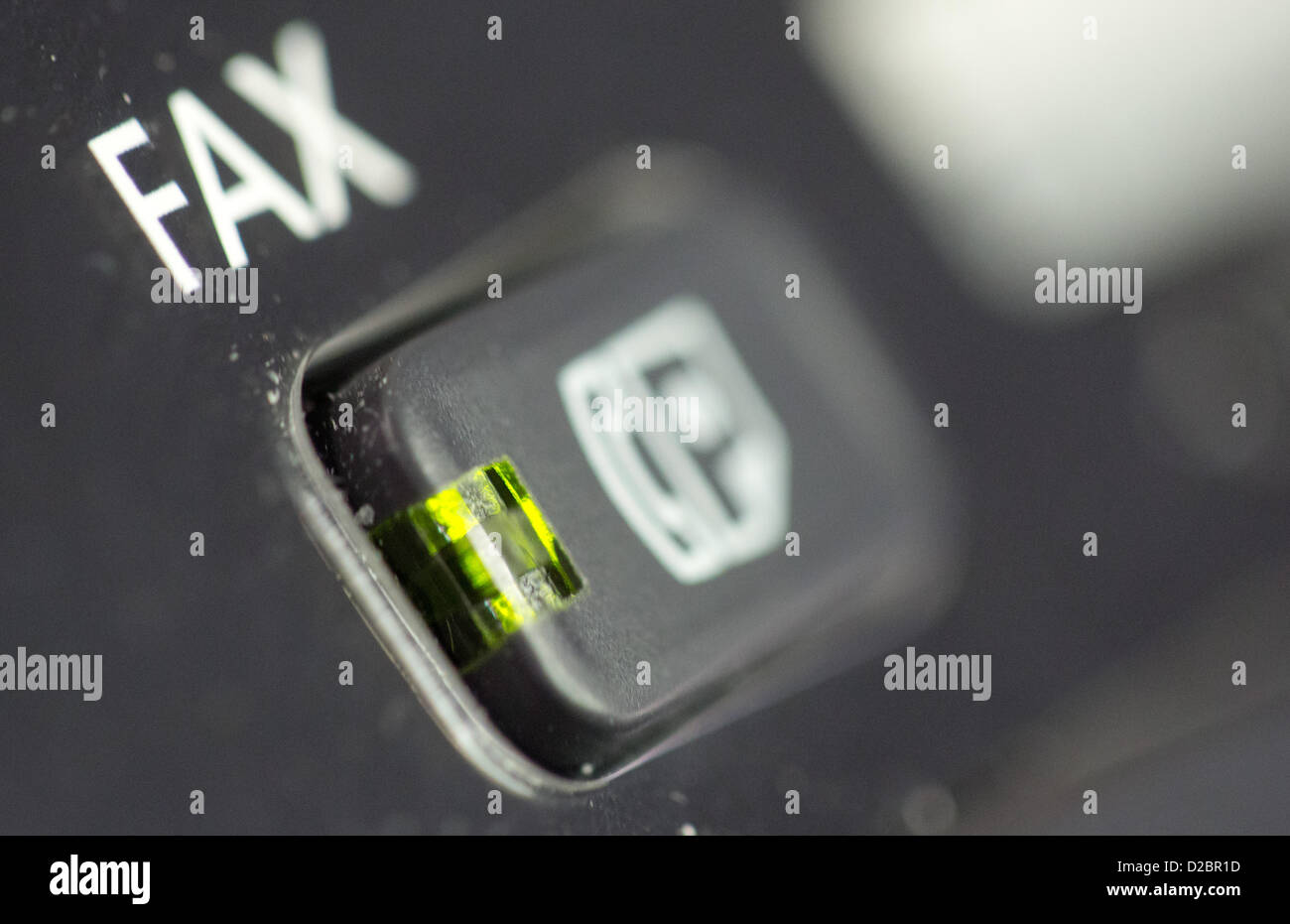 The illustration shows the button of a fax machine in Berlin, Germany ...