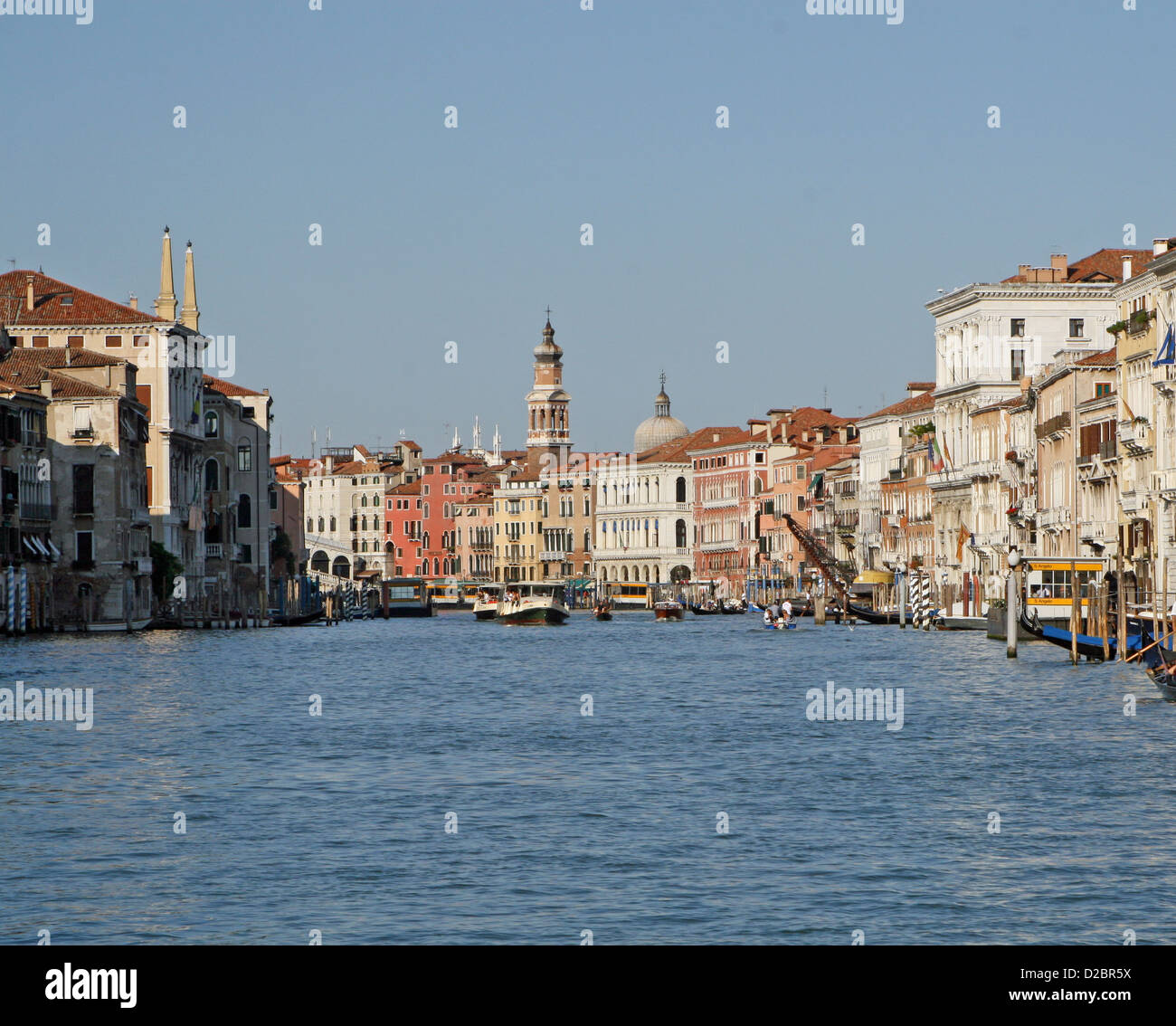 historical Venetian buildings overlooking the Grand Canal in venice ...