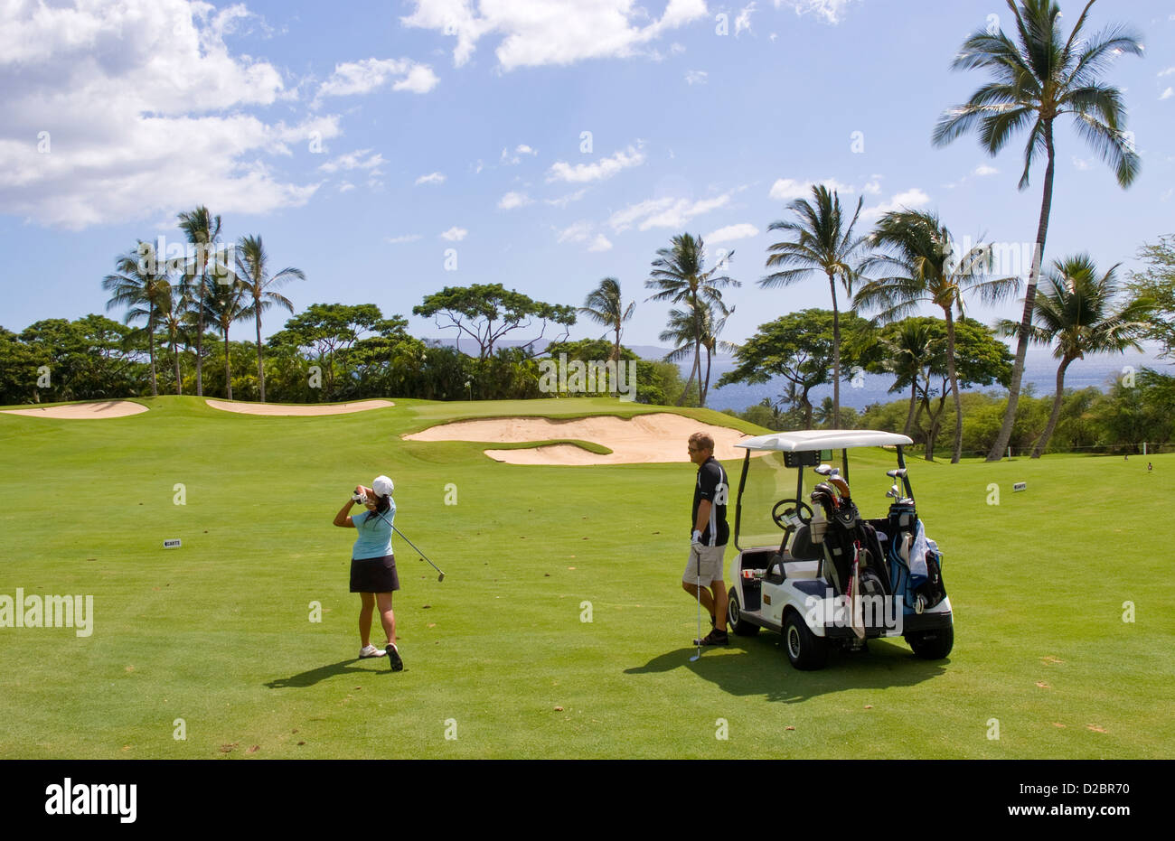 Golfing, Wailea Emerald Course, Maui, Hawaii Stock Photo - Alamy