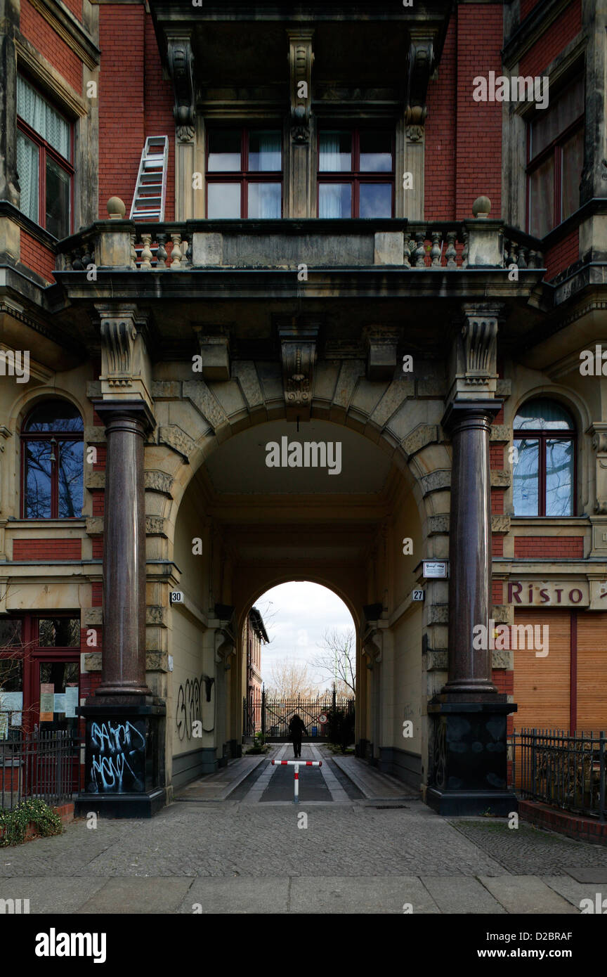 Berlin, Germany, old building with columns at the gate entrance Stock ...