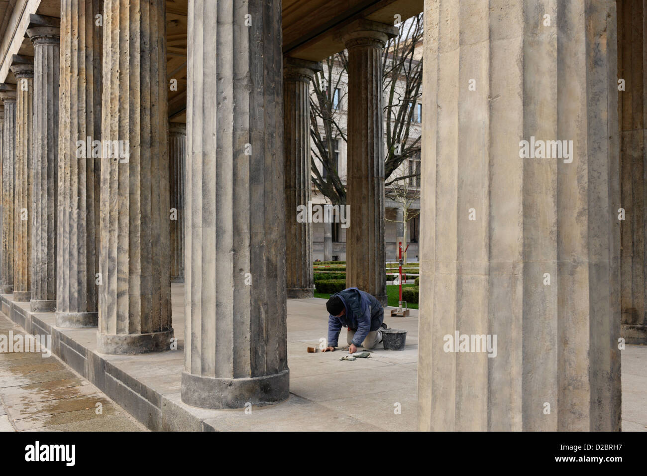 Berlin, Germany, workers in the colonnades on the Museum Island Stock ...