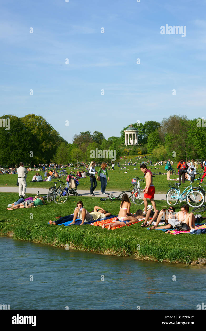 English Garden, Park, People, Munich Stock Photo - Alamy