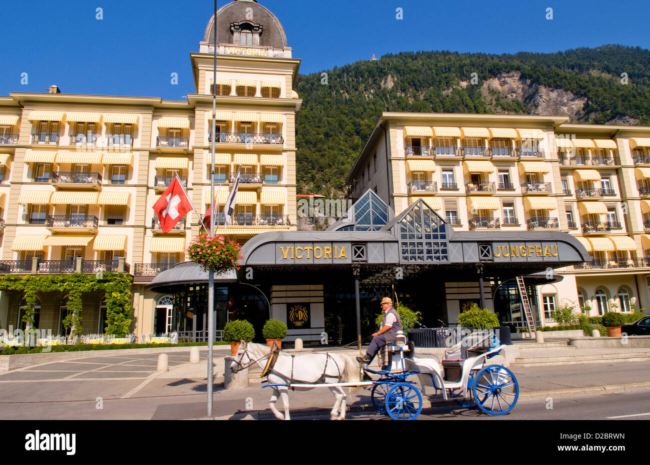 Grand Hotel Victoria Jungfrau In Interlaken, Switzerland Stock Photo ...