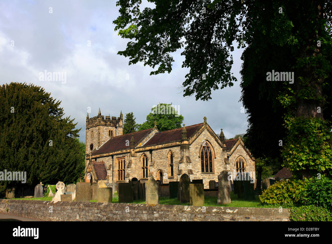 the church of the Holy Trinity, Ashford in the Water village, Peak ...