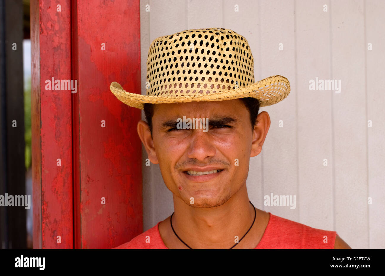 Man In Straw Hat Portrait In Havana, Cuba Stock Photo - Alamy
