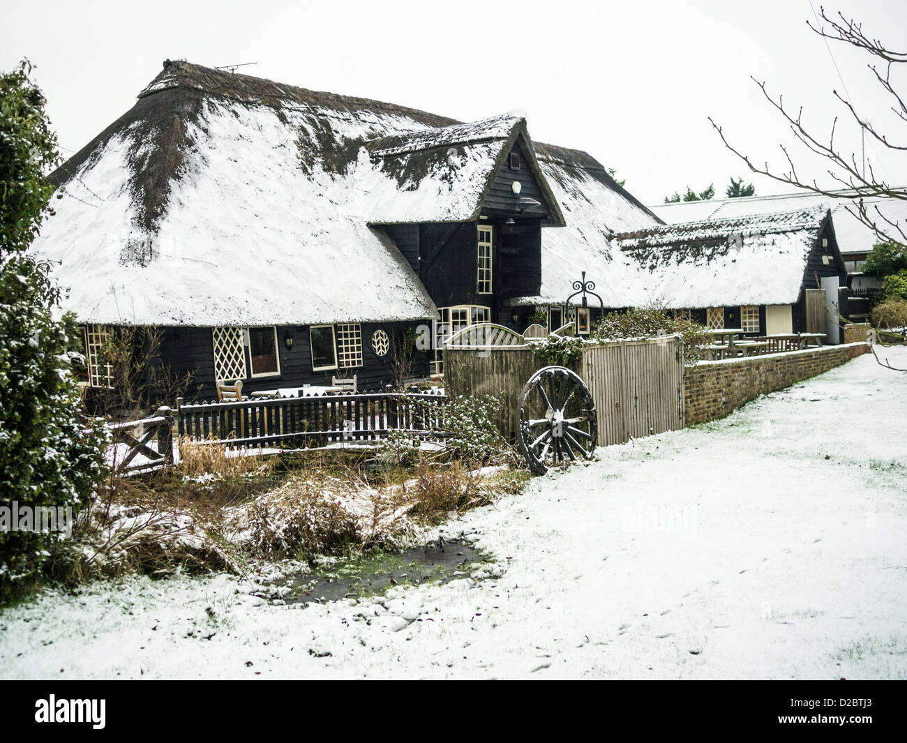Kent, UK - January 19th 2013: The Chestfield Barn a historic 14th ...