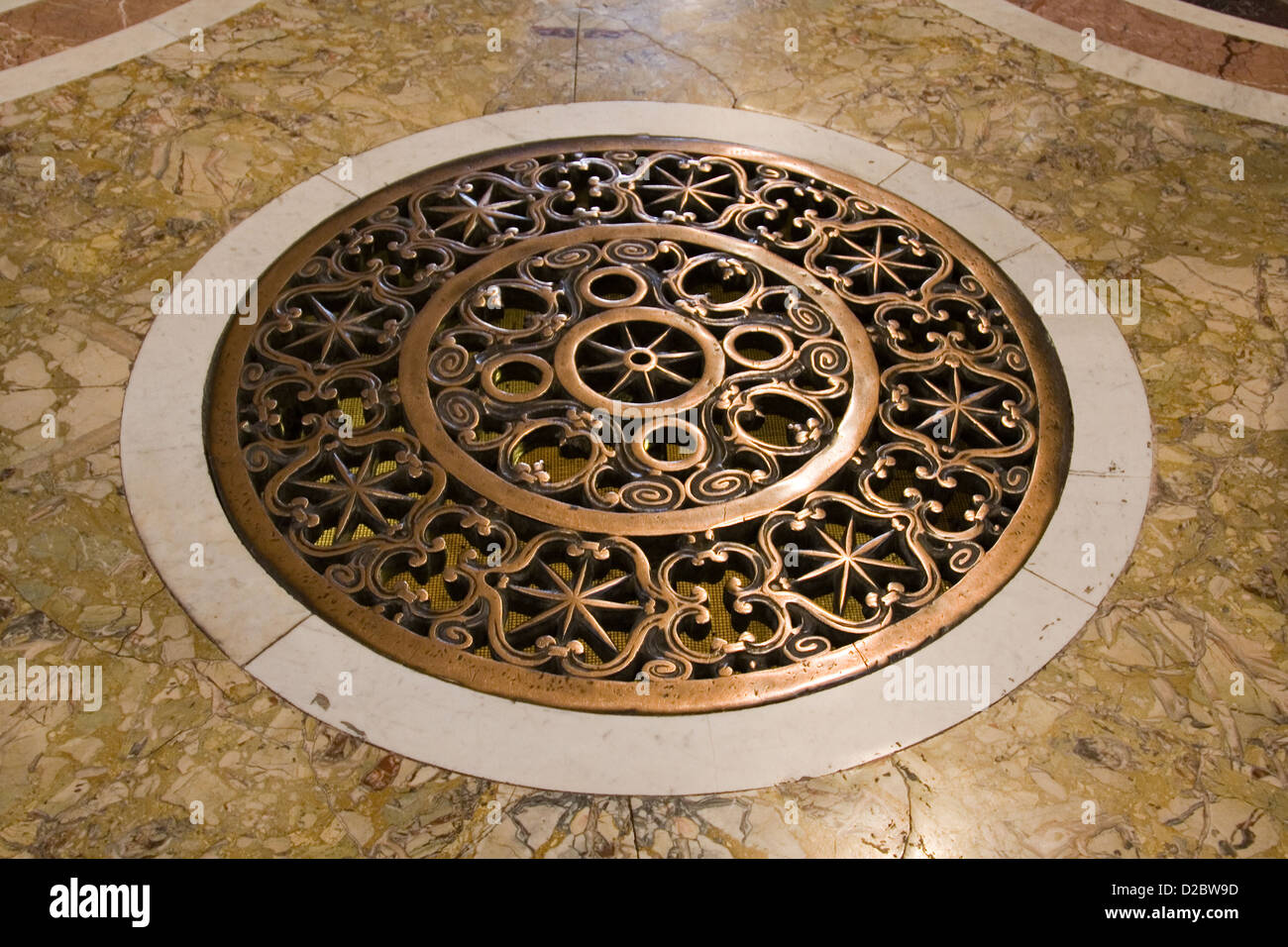 Decorative manhole in the floor of Saint Peter's Basilica Stock Photo ...