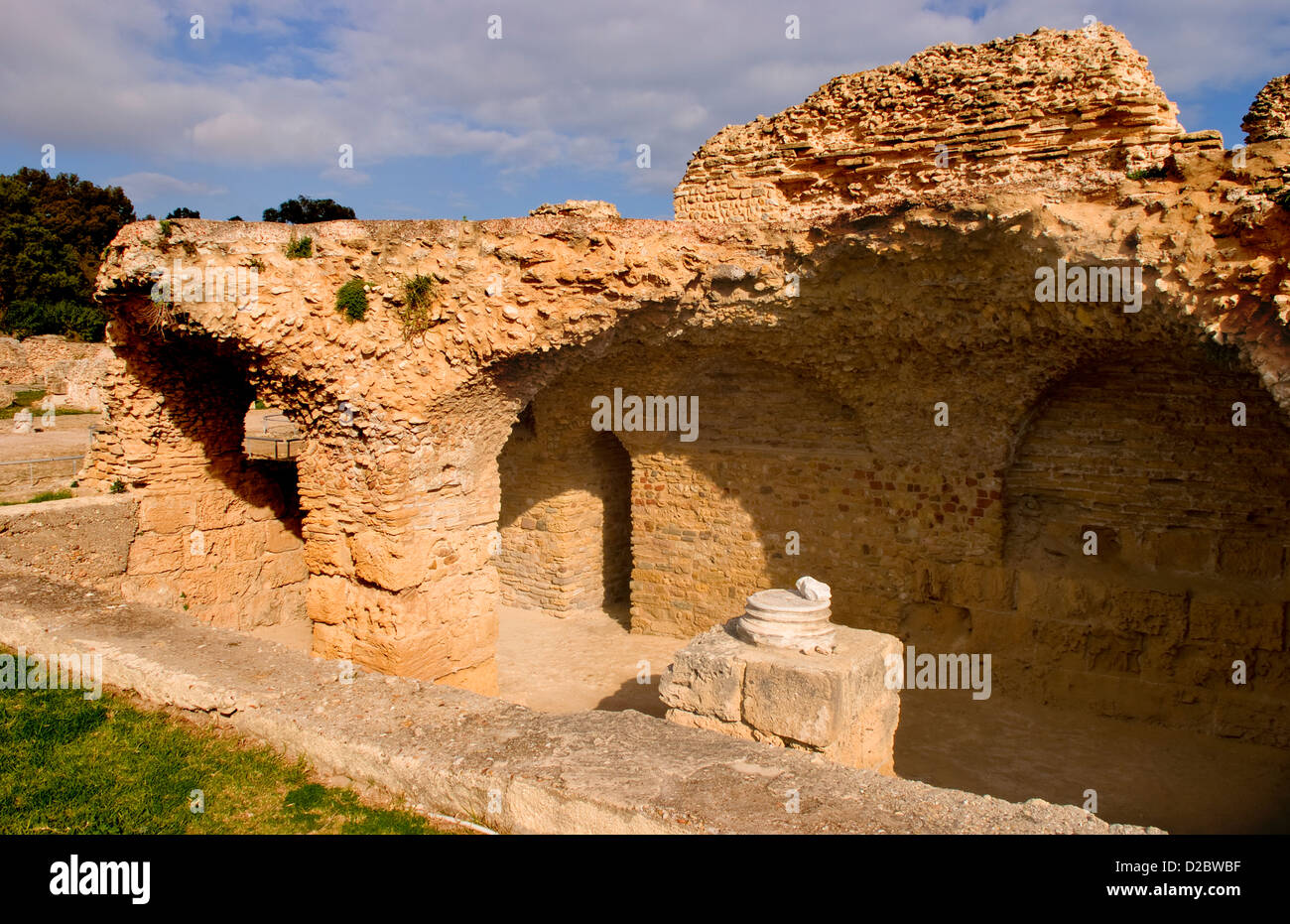 Carthage, Tunisia, Old City With Roman Baths Of Antoninus Pius Stock ...