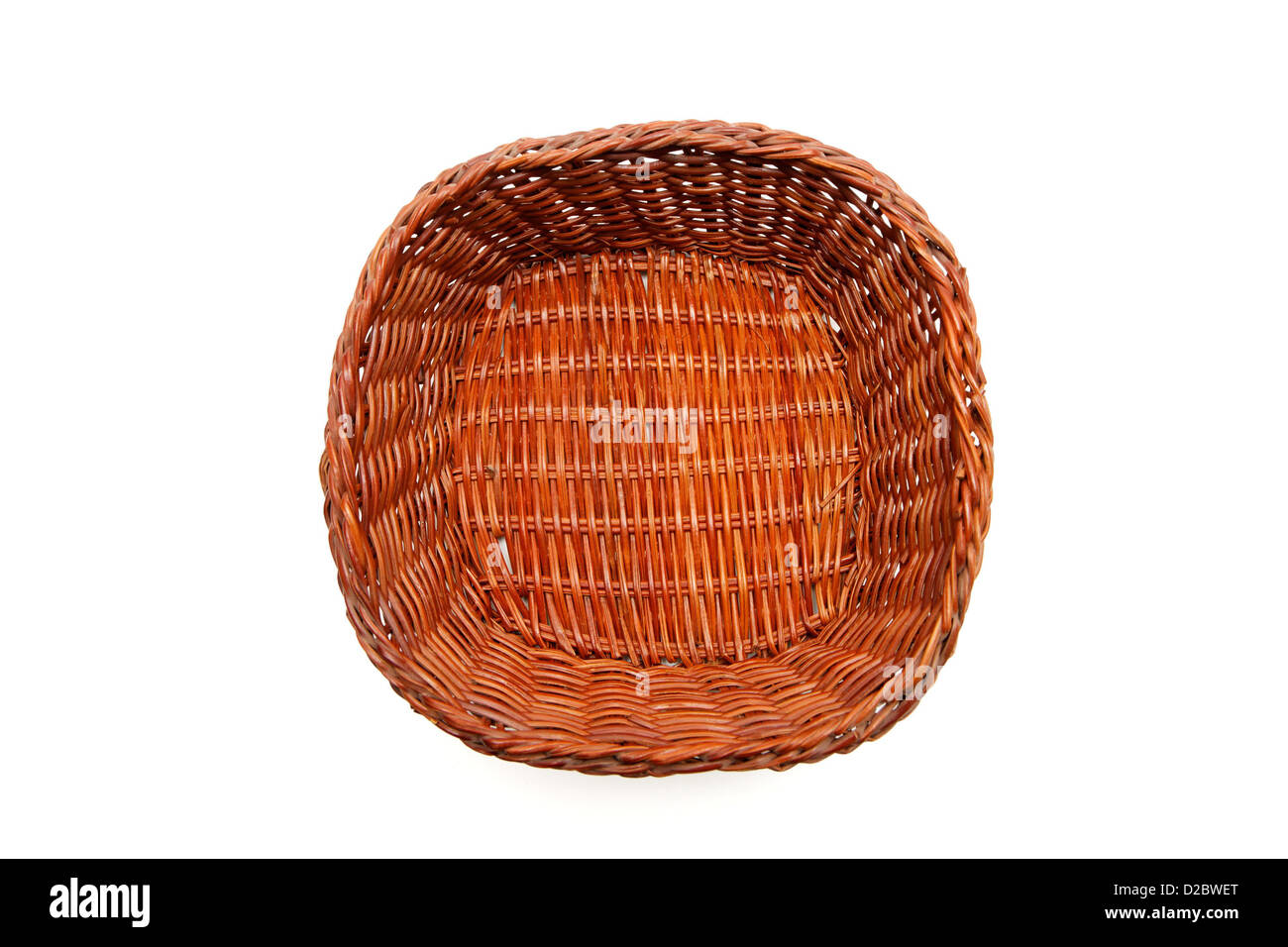 Brown wicker basket top view isolated on white background Stock Photo ...