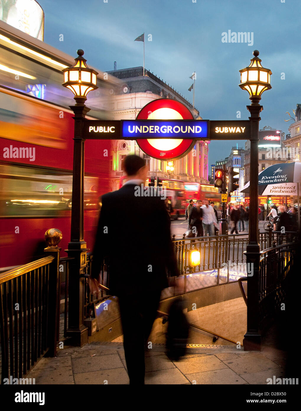 London, United Kingdom, Manager goes to the Underground station at ...