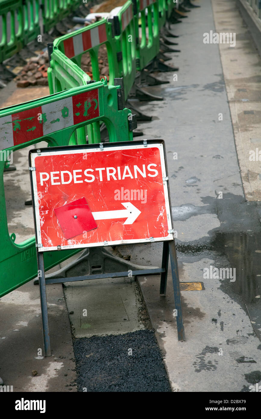 London, UK, sign for pedestrians Stock Photo - Alamy