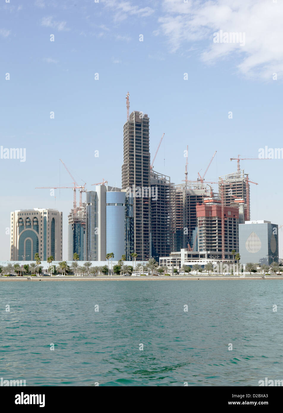 Huge skyscrapers take shape in the Dafna area of Doha, Qatar, beside ...