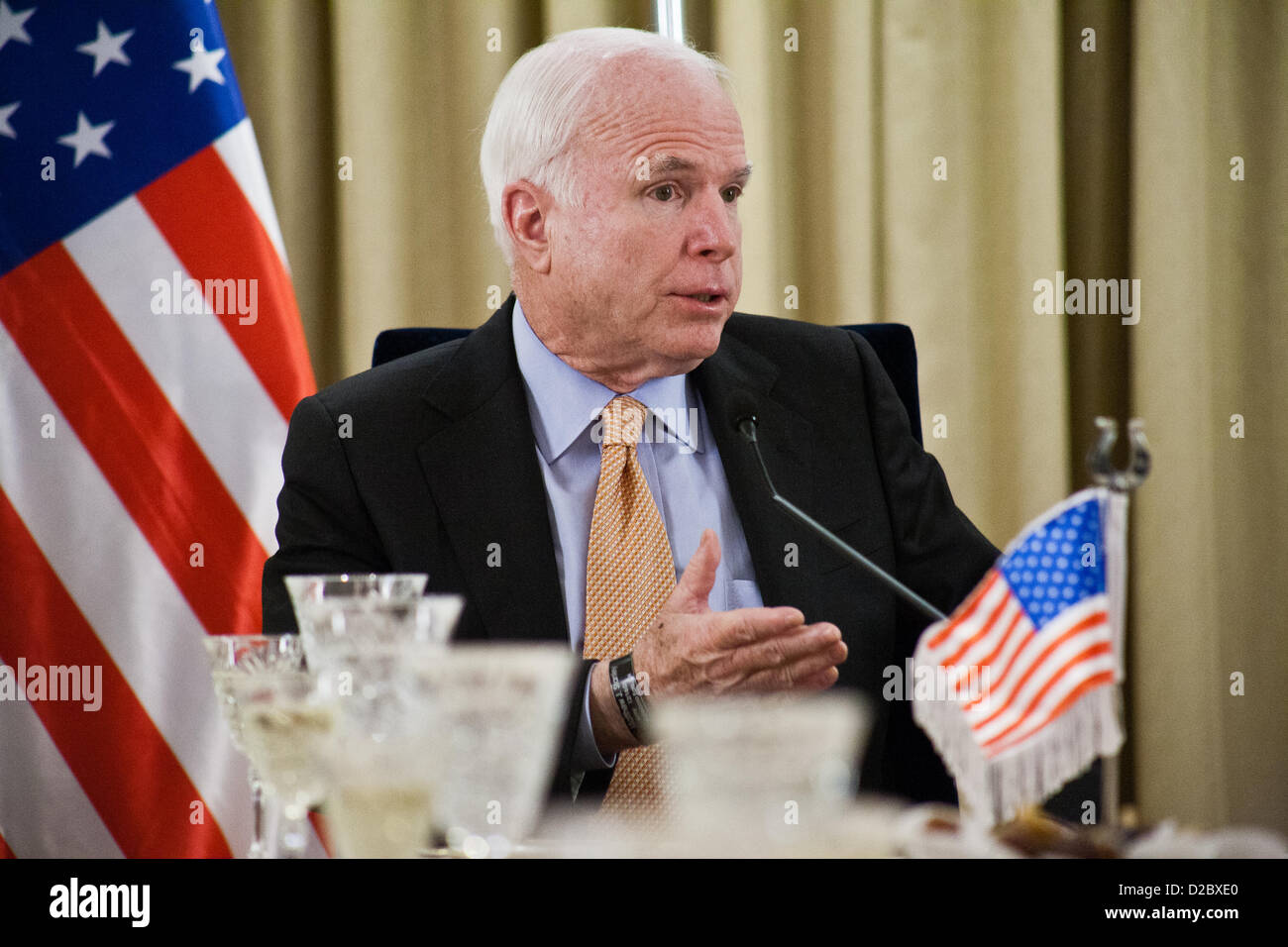 Senator John McCain, leader of a Senate delegation for discussions on ...
