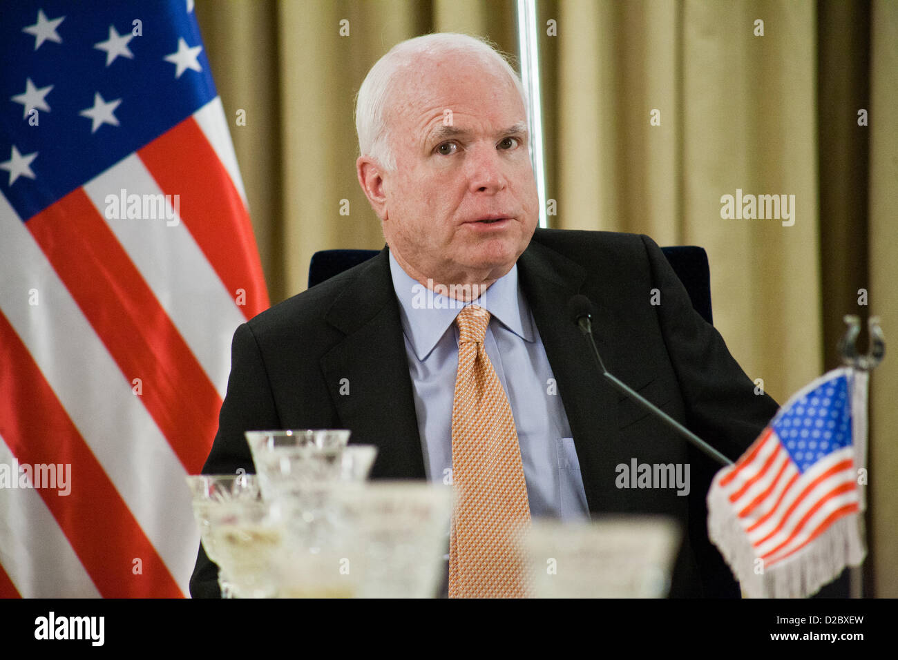 Senator John McCain, leader of a Senate delegation for discussions on ...