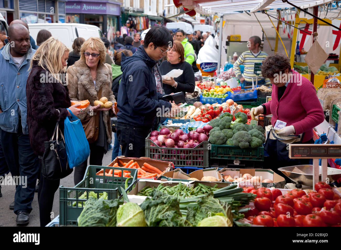 London, United Kingdom, market scene on the Portobello Road Stock Photo ...