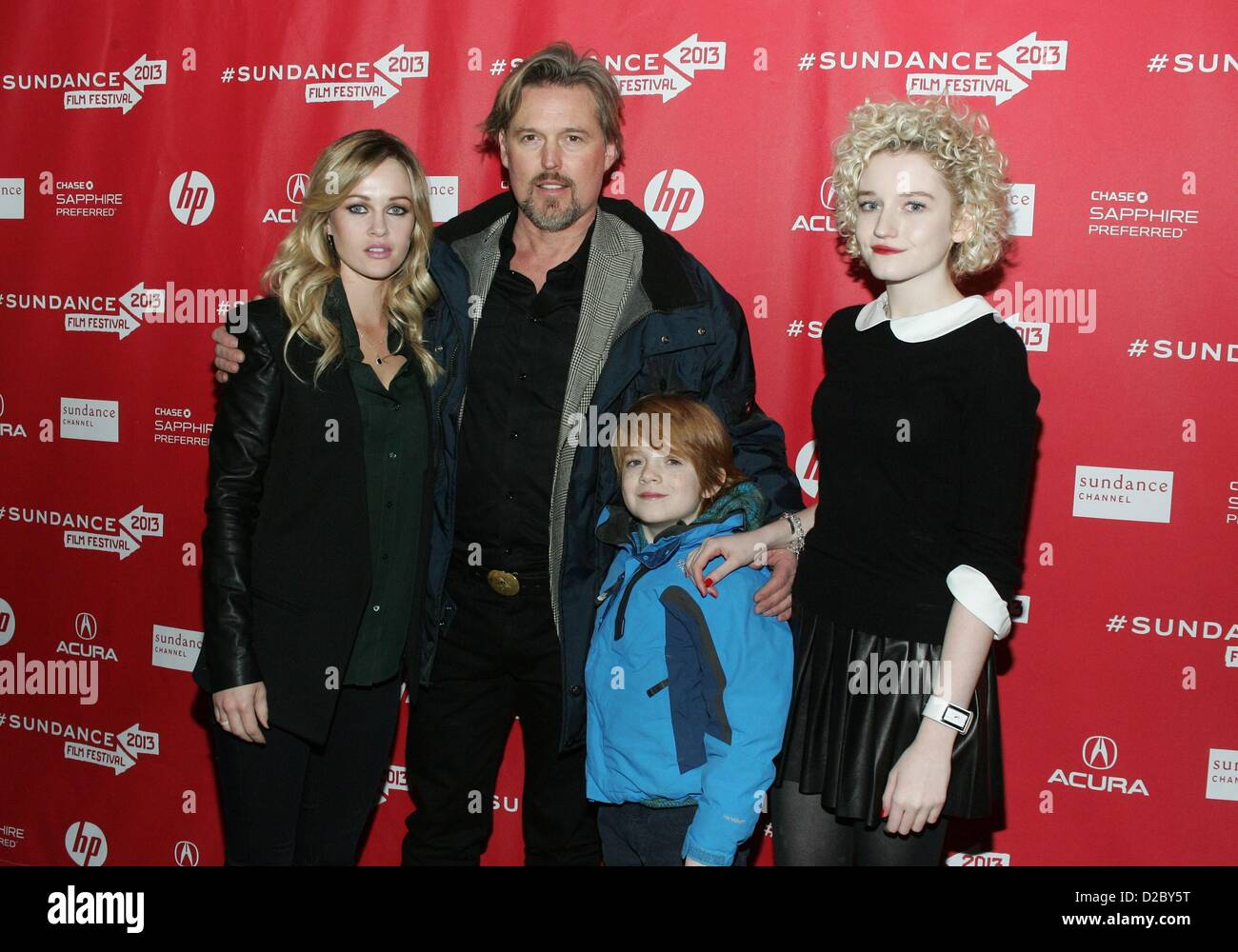 Ambyr Childers, Bill Sage, Jack Gore, Julia Garner at arrivals for WE ...