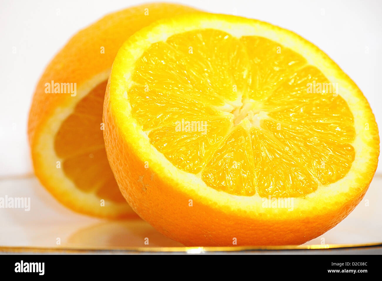 Two slices of orange Stock Photo - Alamy