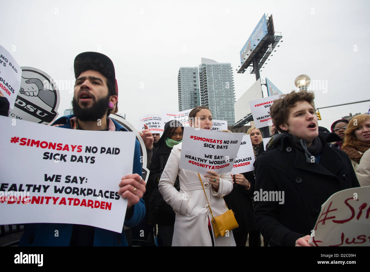 Retail workers protest just-in-timing of the workforce Stock Photo - Alamy