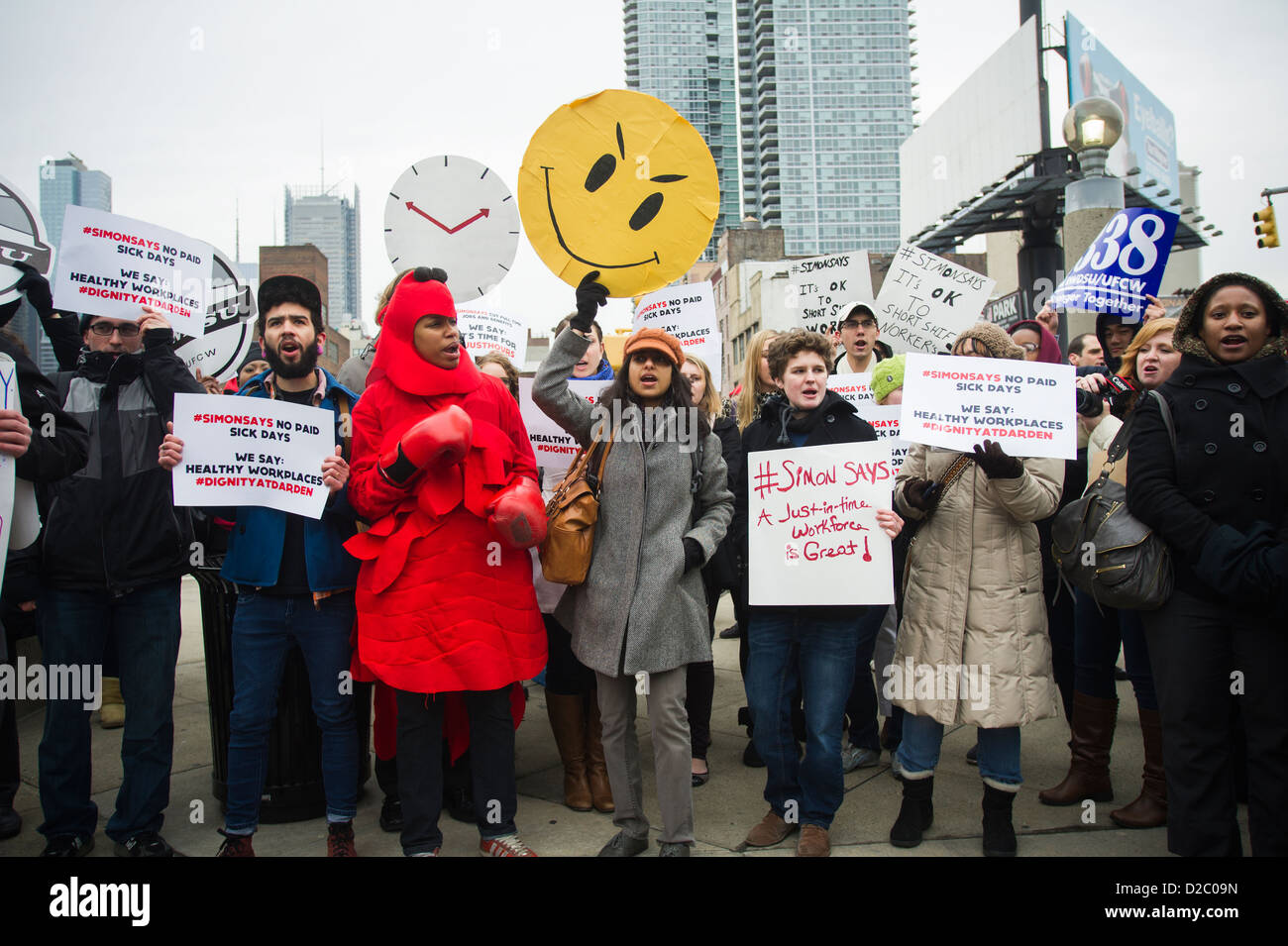 Retail workers protest just-in-timing of the workforce Stock Photo - Alamy