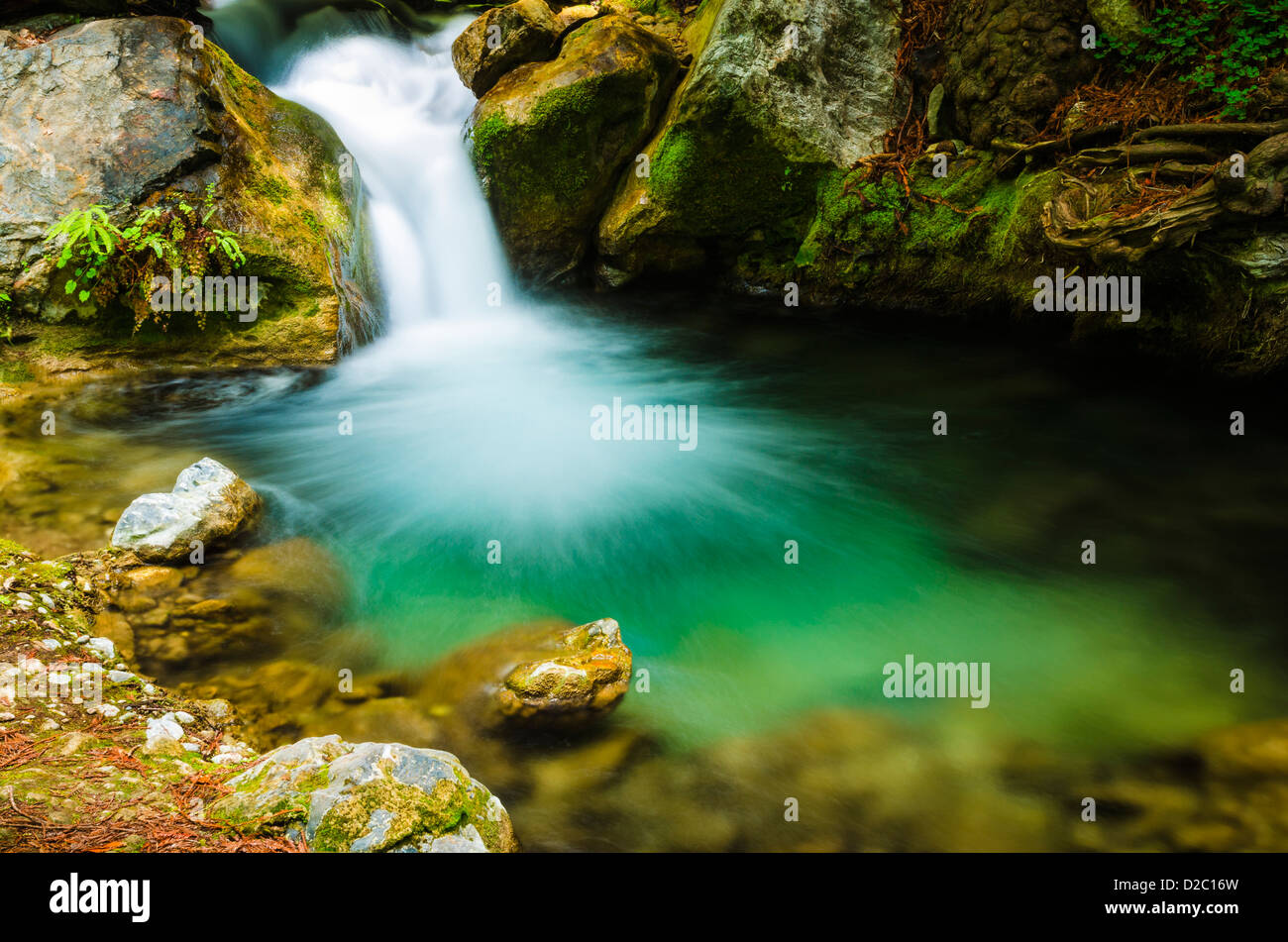 Cascade on Hare Creek, Lime Kiln State Park, Big Sur, California USA ...