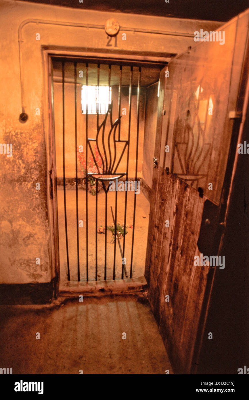 Poland, Auschwitz. Cell Where A Priest Was Killed By The Nazis. The ...