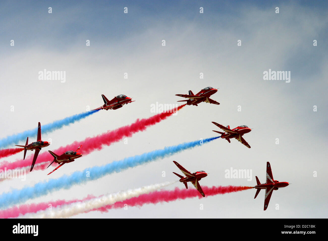 Red Arrows display RAF Fairford Stock Photo - Alamy