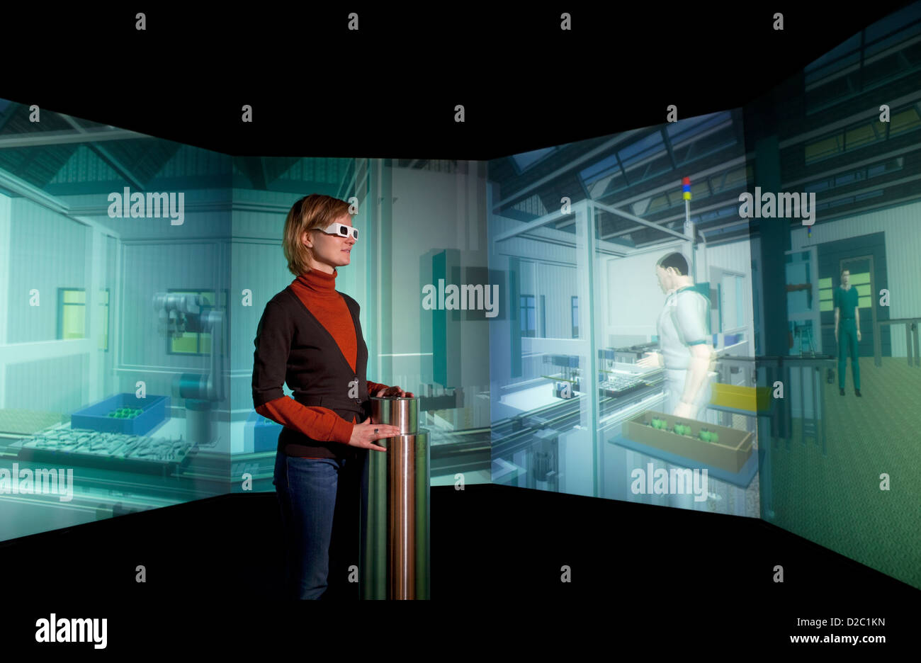 Dortmund, Germany, virtual factory of the future at the Museum DASA ...