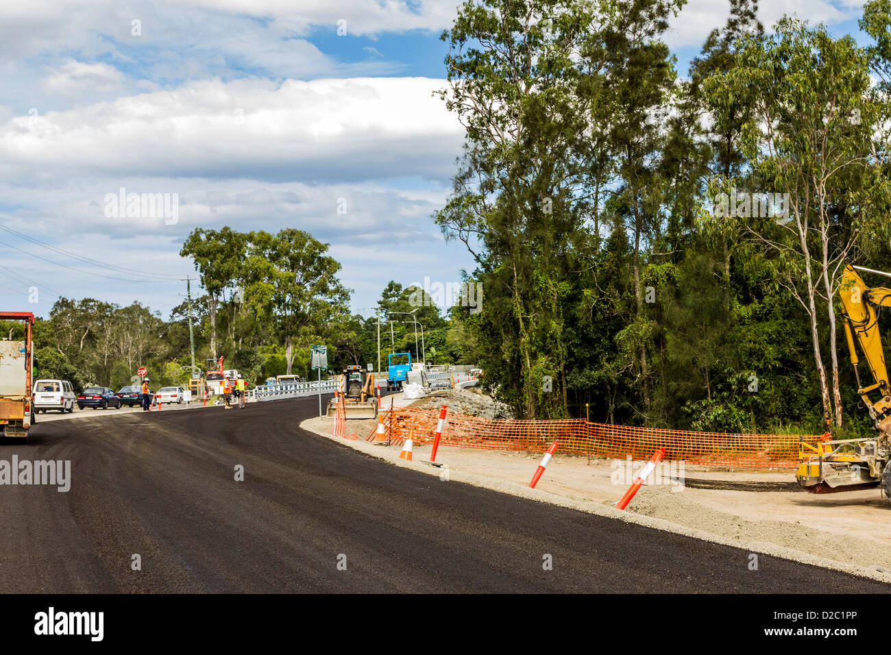 Roadworks on the Sunshine Coast, Queensland Australia Stock Photo - Alamy