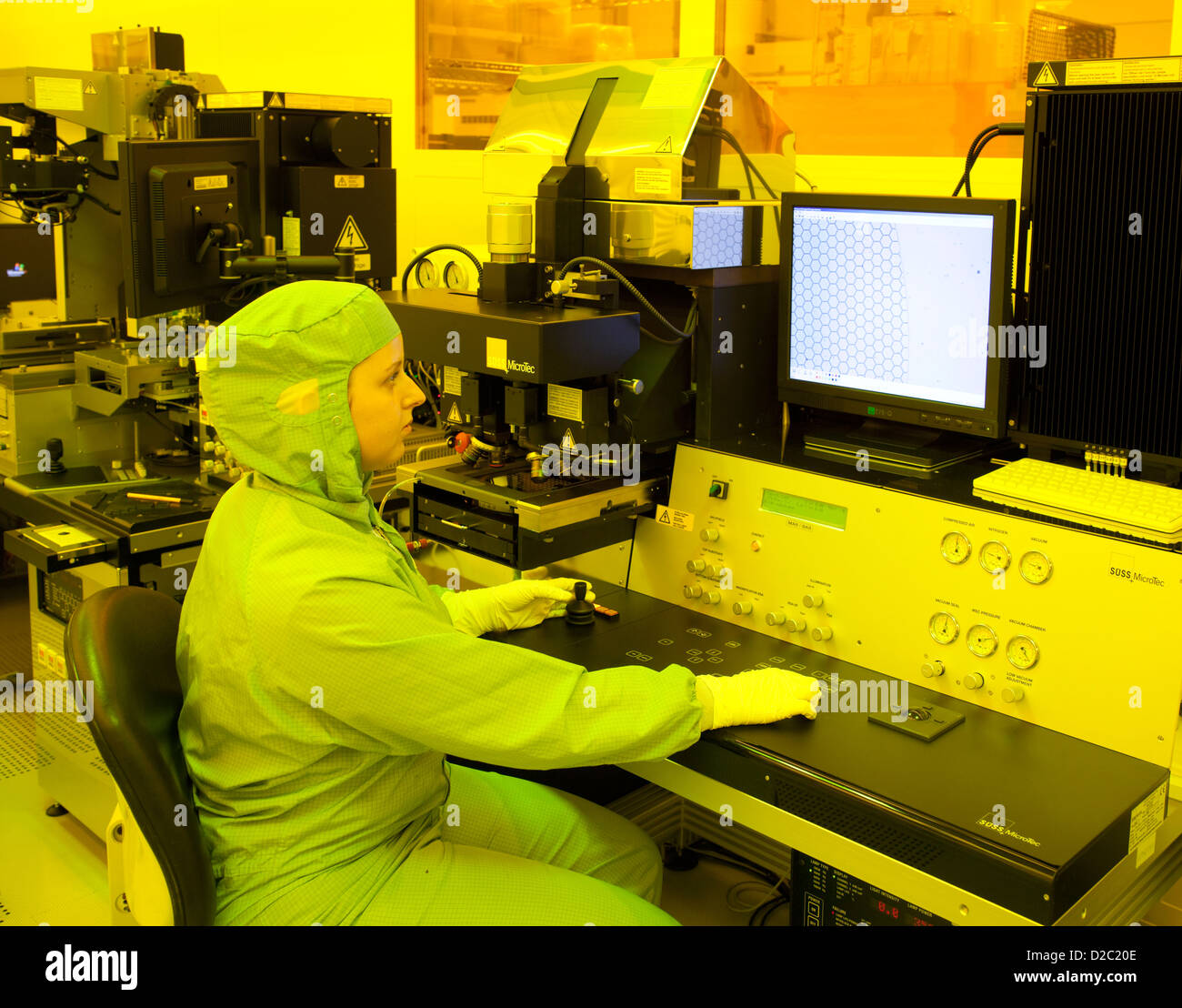 Dortmund, Germany, a micro technologist of temicon working in the clean ...