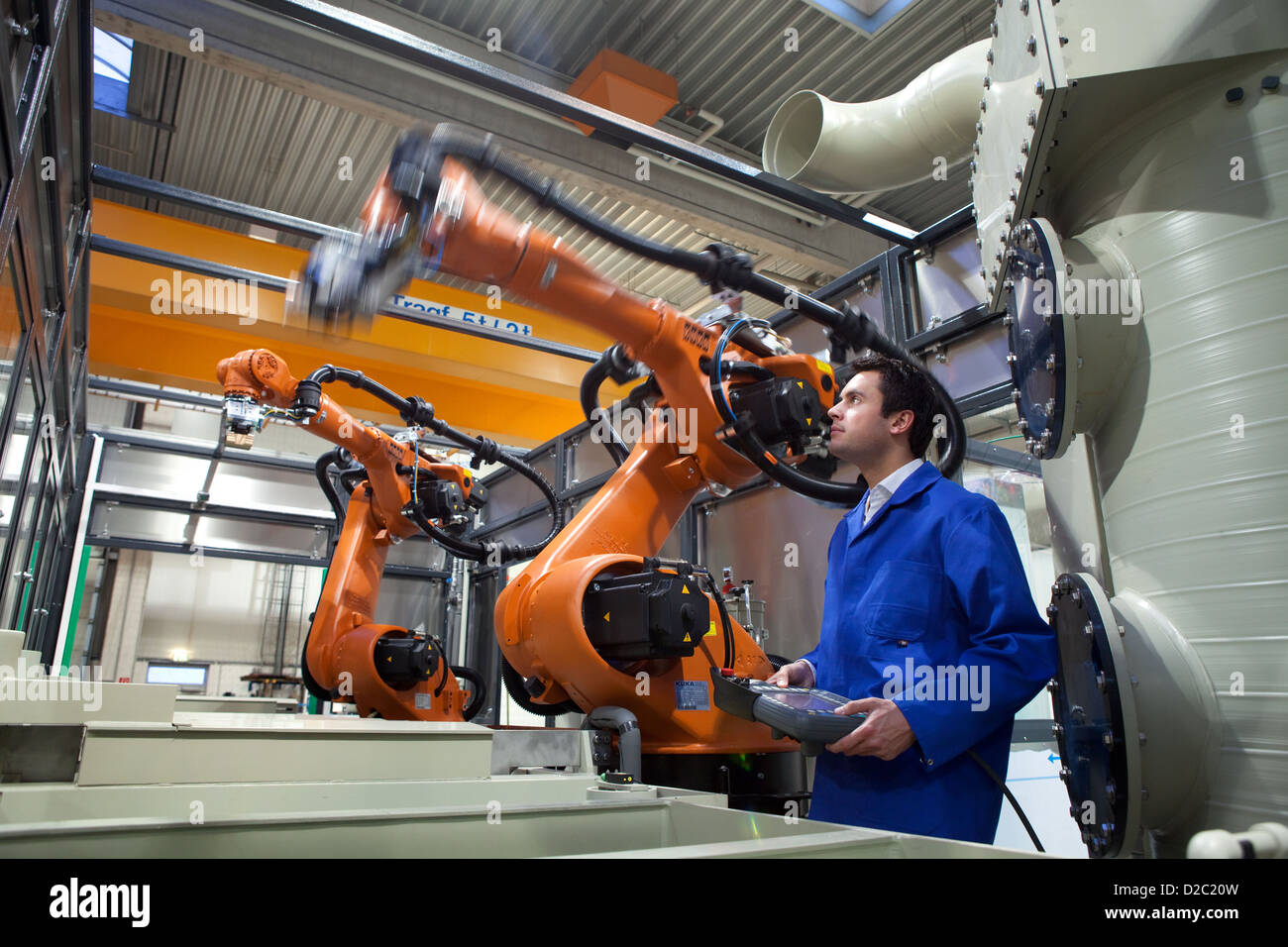 Dortmund, Germany, carat robotic innovation, technicians set up a robot ...